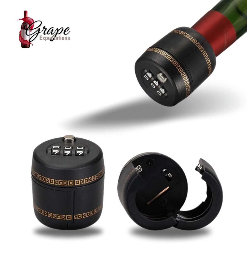 ‘VinoVault’ Password Lock Bottle Cap – Grape Expectations